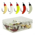 30Pcs Soft Plastic Fishing Lures with Hook Soft Maggot Fly Fishing ...