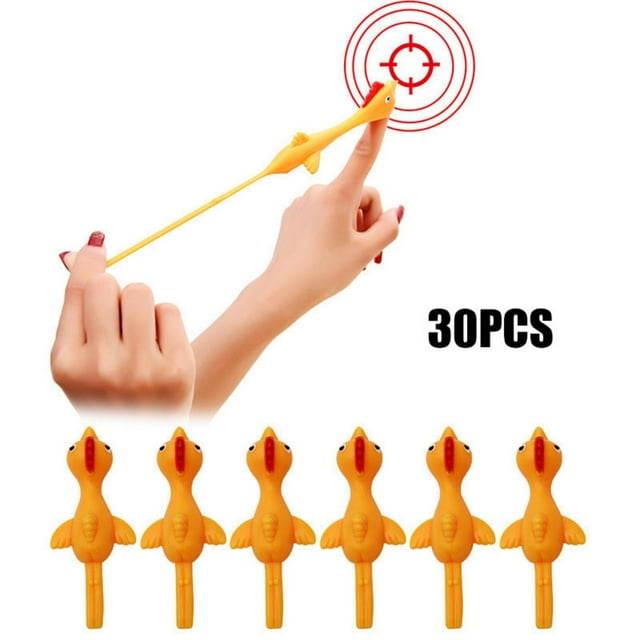 30Pcs Flying Chicken Slingshot Kit,Rubber Chickens,Funny Gag Gifts,Fun ...