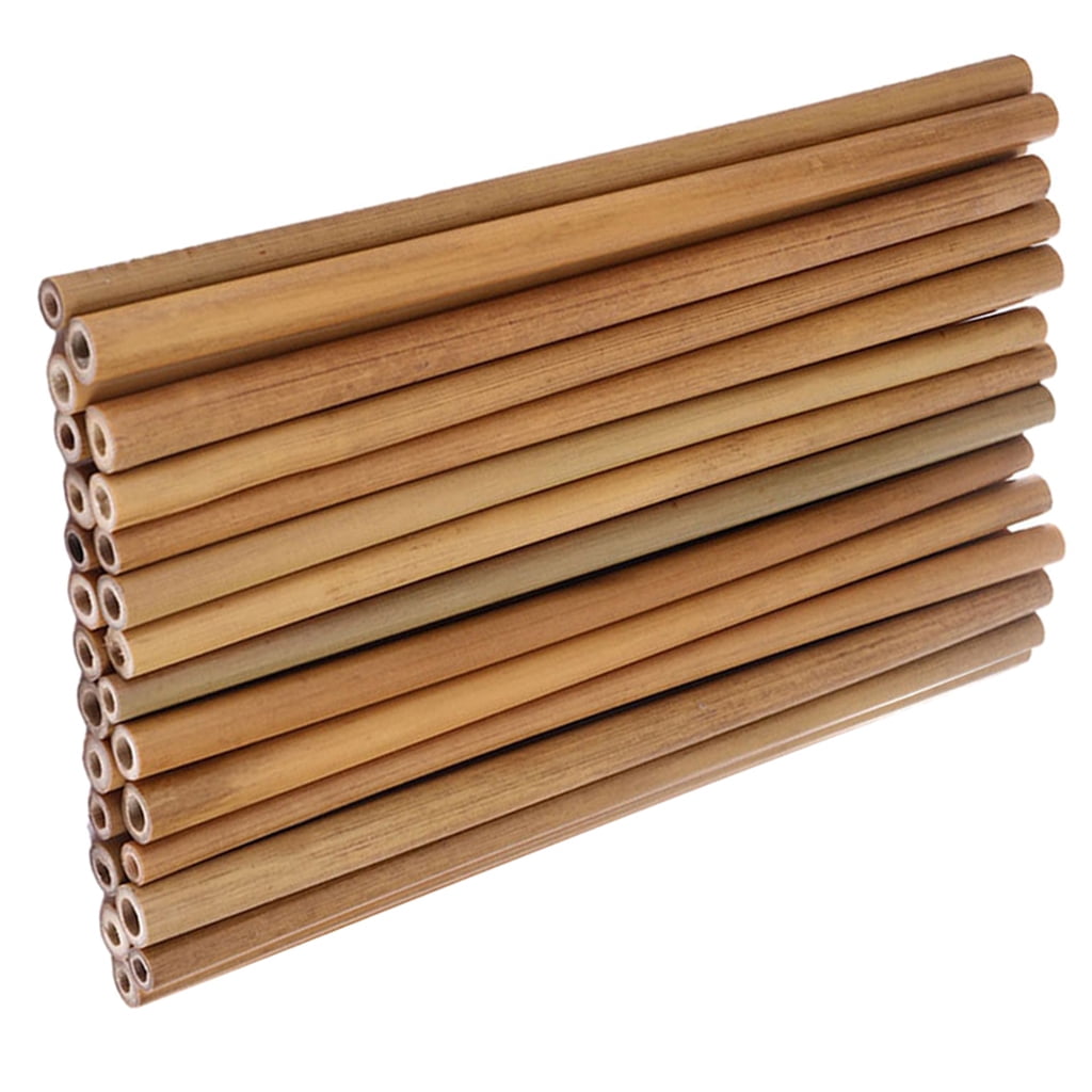 30Pcs Friendly Bamboo Straw Hollow Sticks Party Tableware Hobby ...
