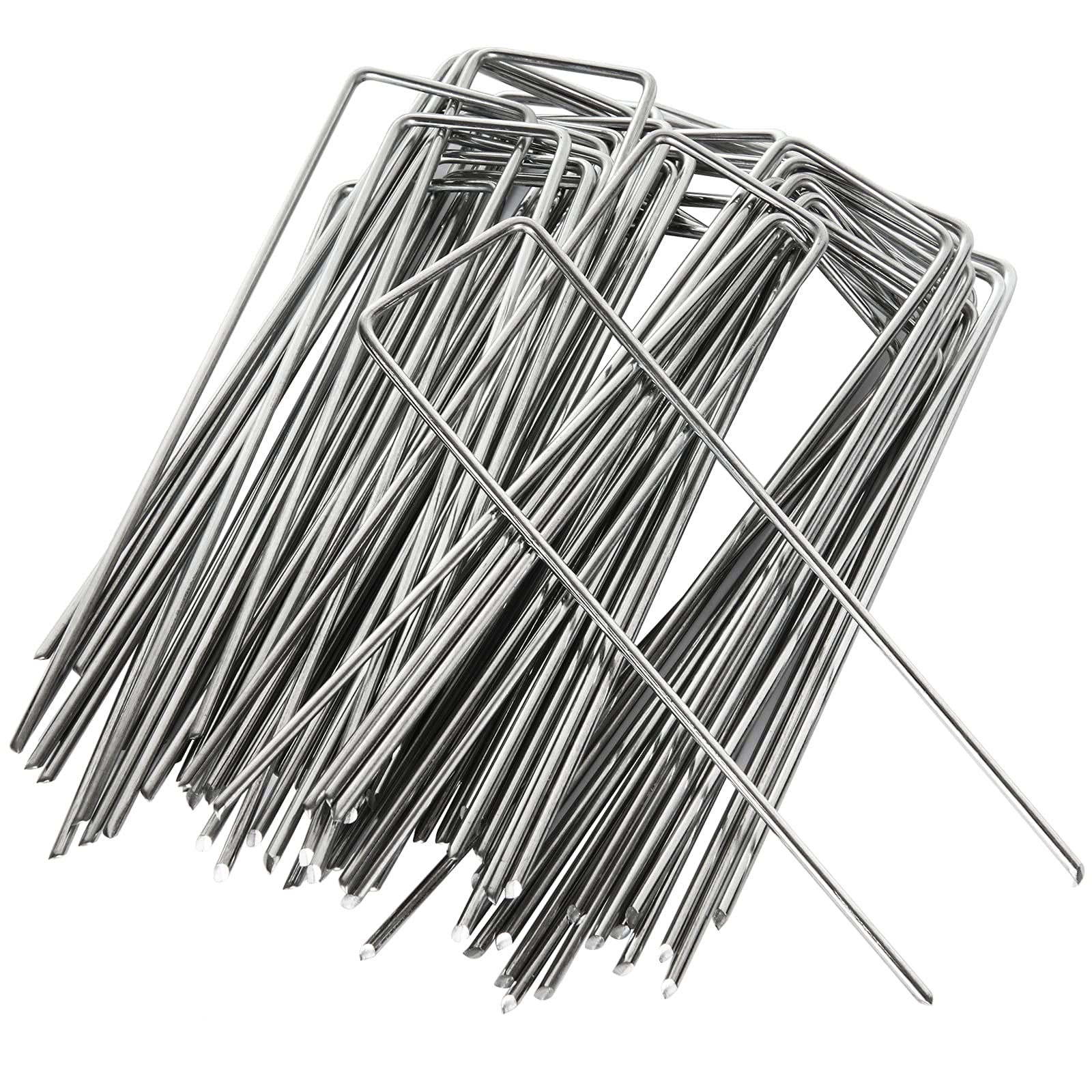 30Pcs Galvanized Garden Pegs Stakes, U Shaped Ground Lawn Staples ...