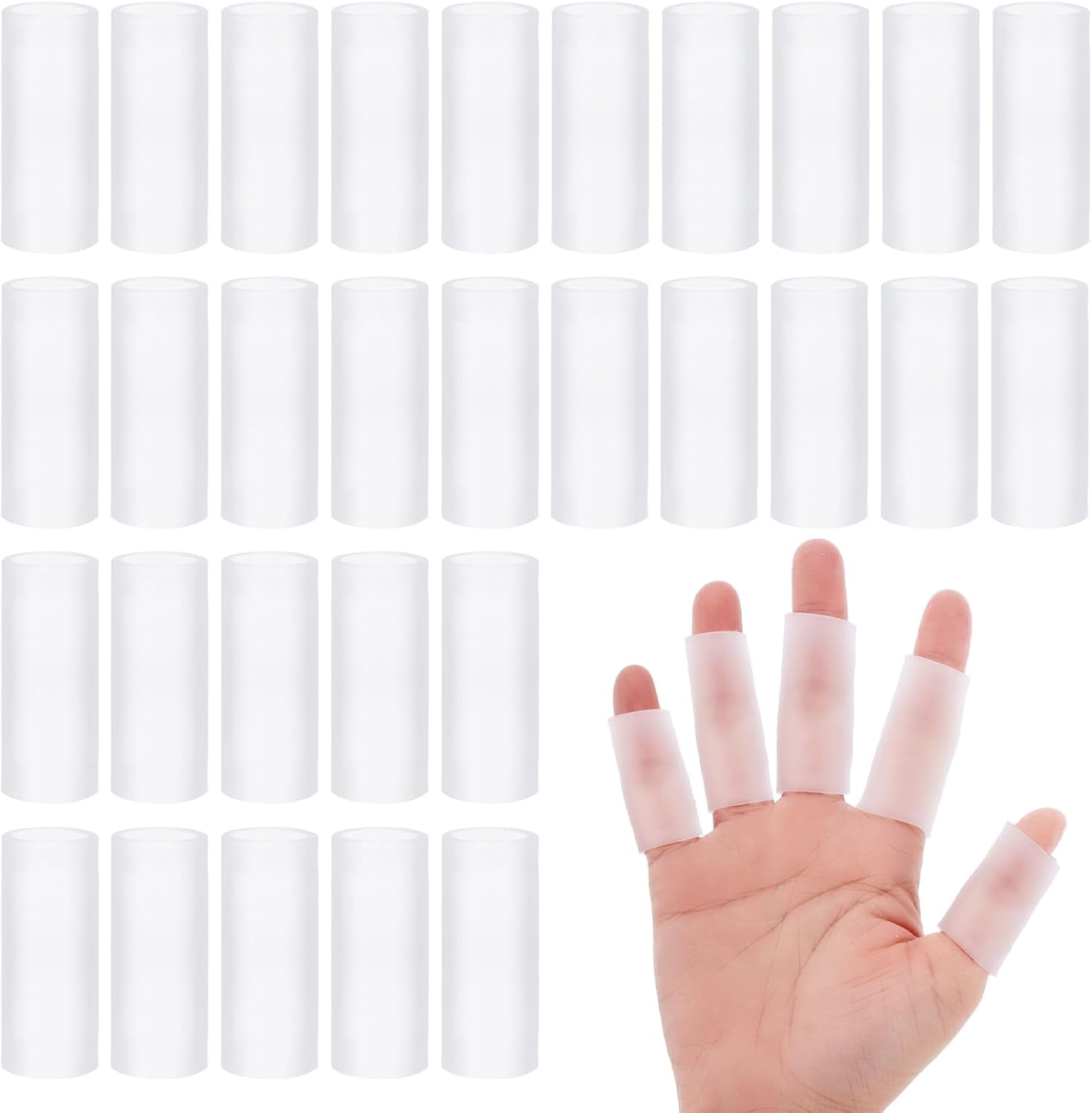 30Pcs Gel Finger Sleeve Protectors, Silicone Finger Tubes for Trigger ...