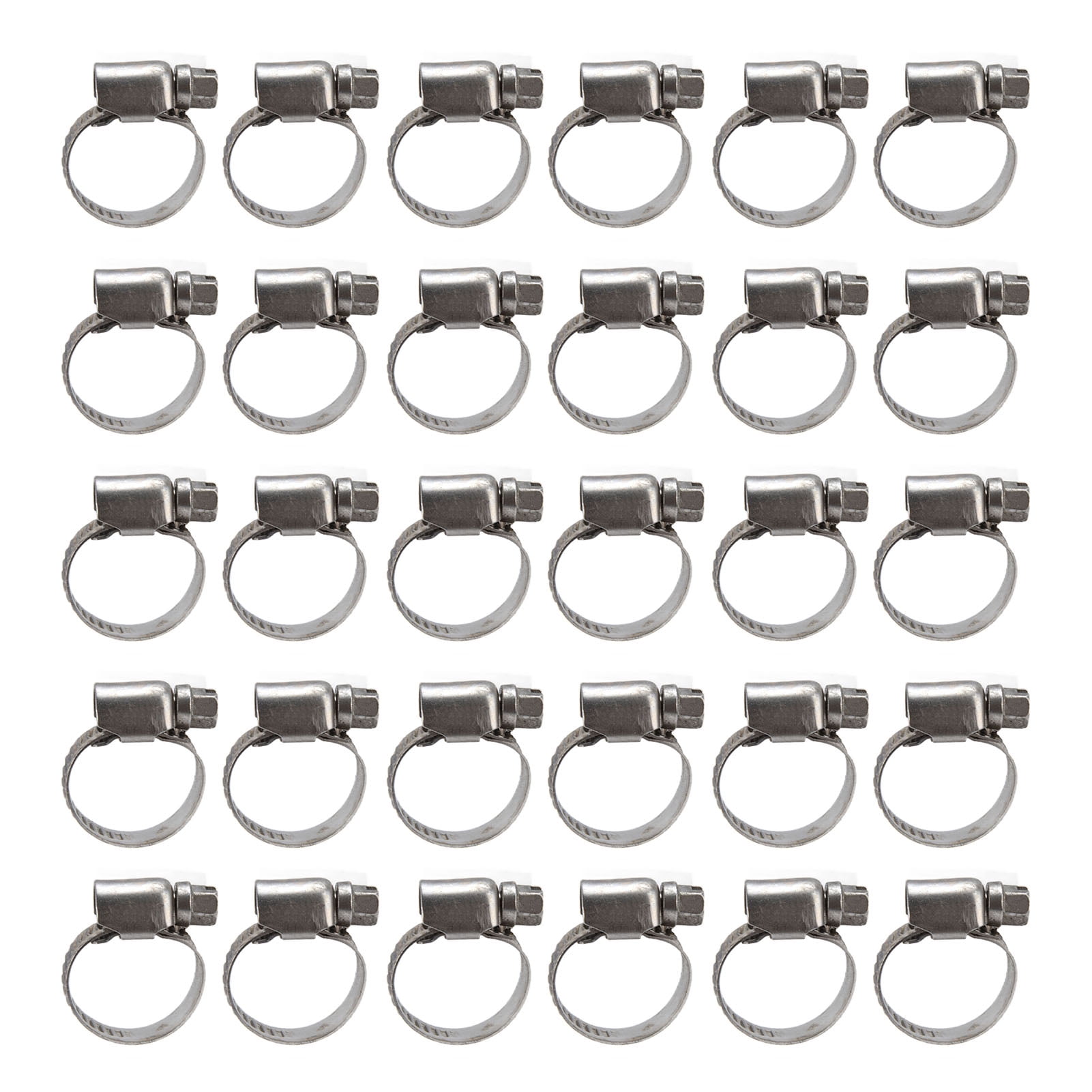 30Pcs German Style Hose Clamps, Adjustable 13-23mm, 304 Stainless Steel ...