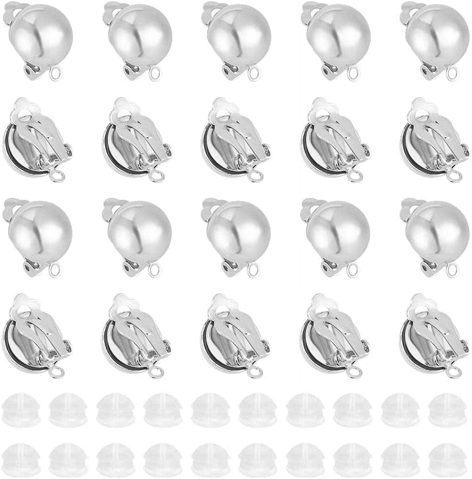 30Pcs Half Round Brass Clip-on Earring Findings with Loops 30Pcs Ear ...