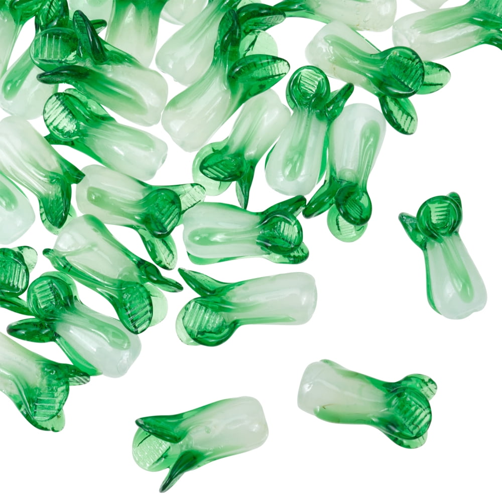 30Pcs Handmade Lampwork Beads Vegetable Green 18-20x13-15x13-15mm ...