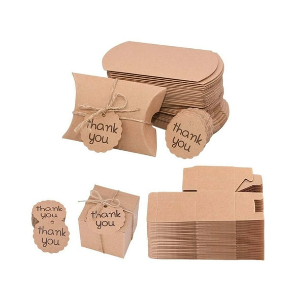 30Pcs Handmade Packaging Box Foldable Paper Gift Boxes Includes Thank ...