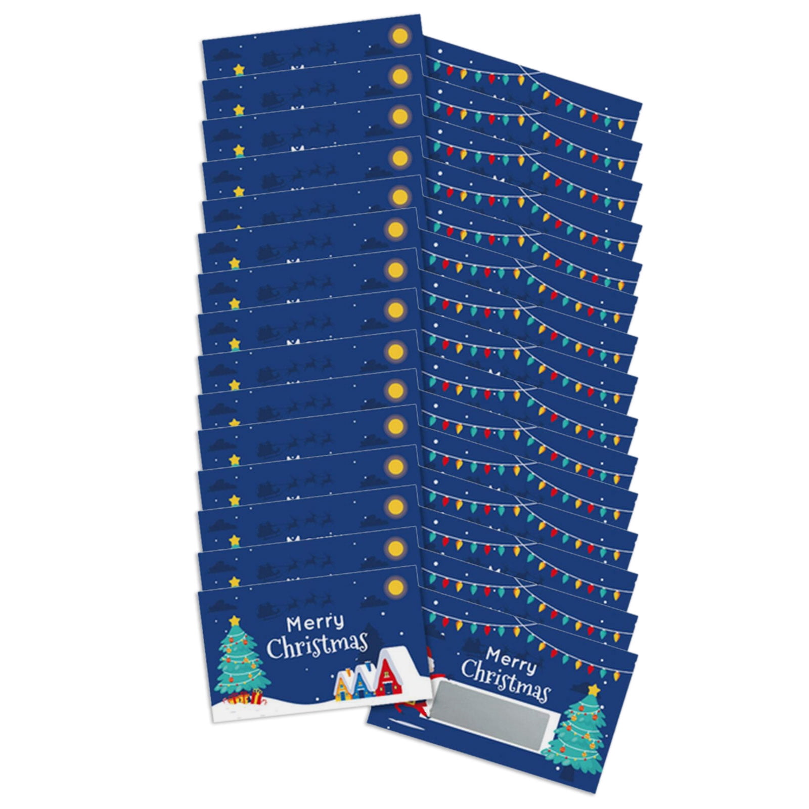 30Pcs Handmade Scratch Gift Coupon Card Christmas Scratch Gift Tickets for Christmas Birthday ...