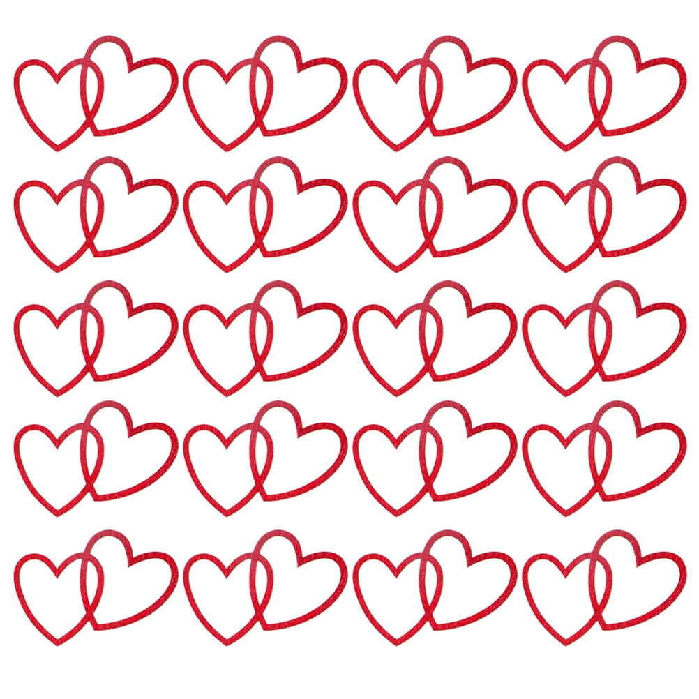 30pcs Heart Cake Toppers Dual Heart Cupcake Toppers Birthday T