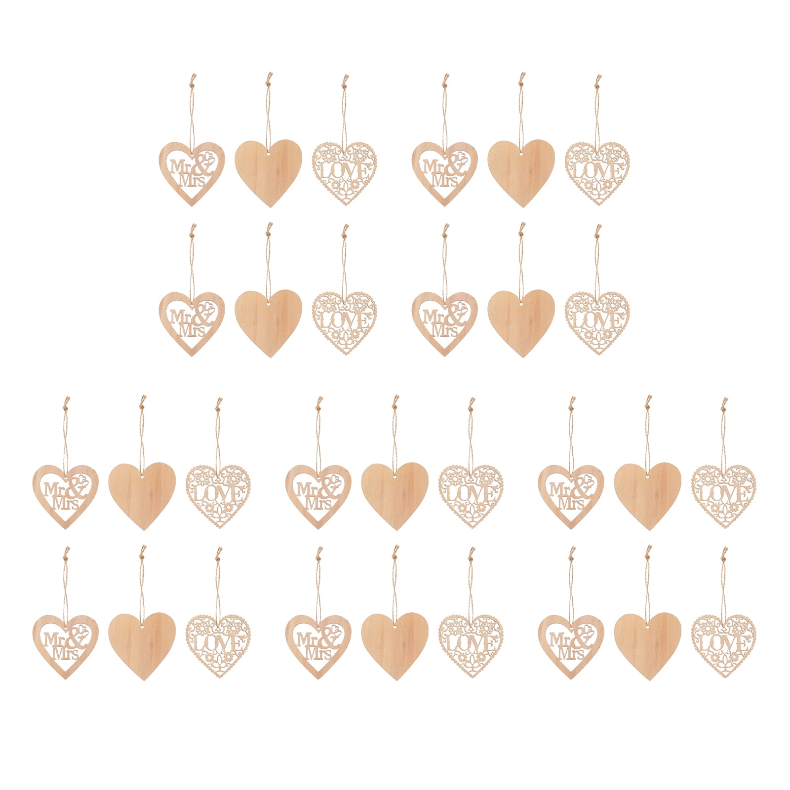 30Pcs Heart Piece Pendant Valentine Wooden Pendants Valentine Party ...