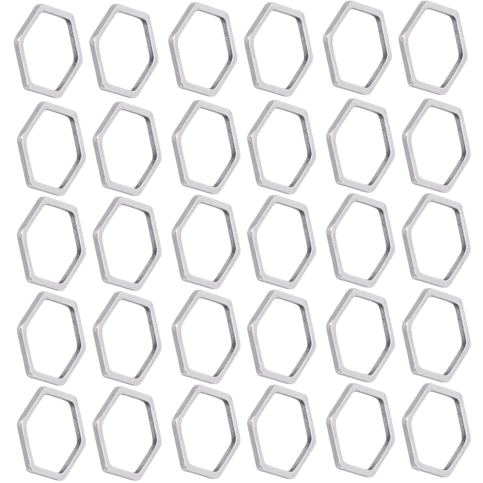 30Pcs Hexagon Shaped Hollow Resin Frame Stainless Steel Open Bezel ...