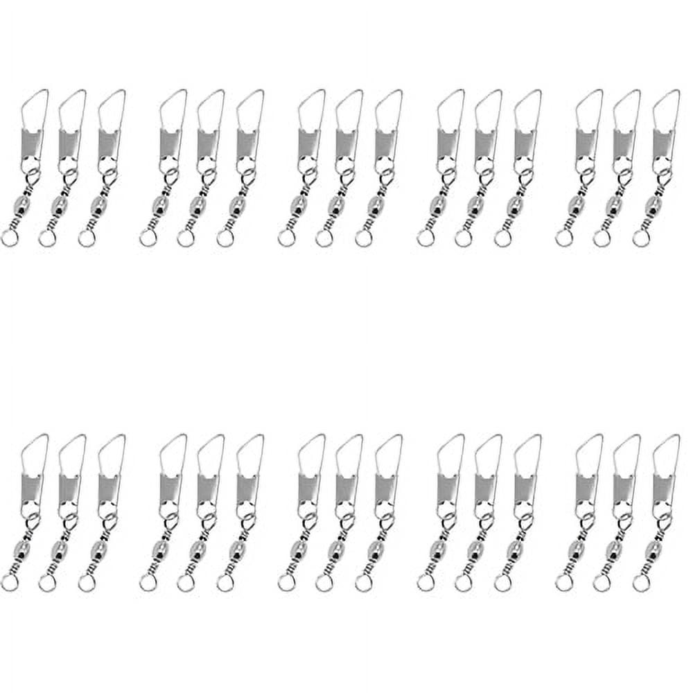 30Pcs High Strength Fishing Barrel Swivel with Safety Snap Connector ...