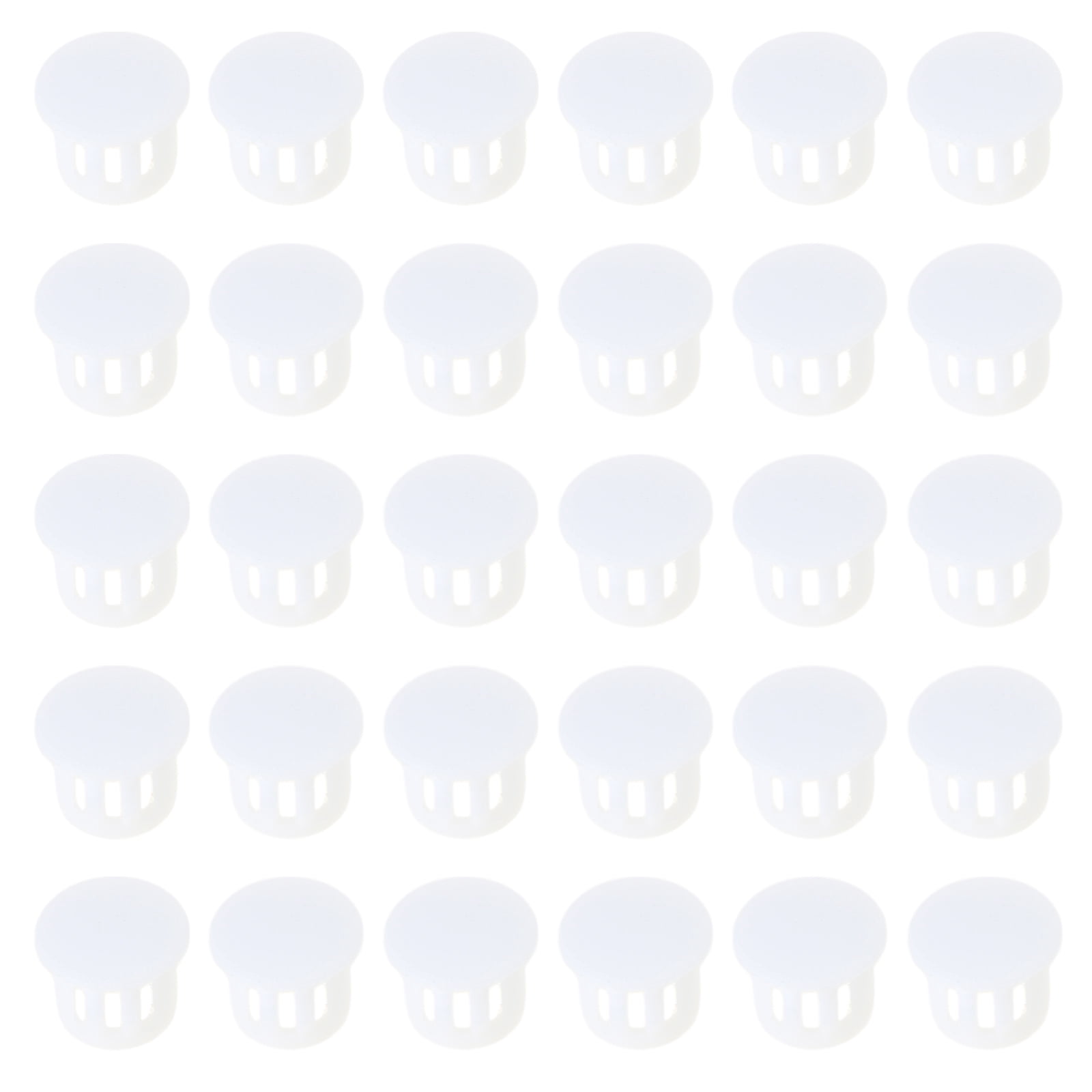 30Pcs Hole Plugs Plastic White Flush Type Panel Plugs Screw Caps ...