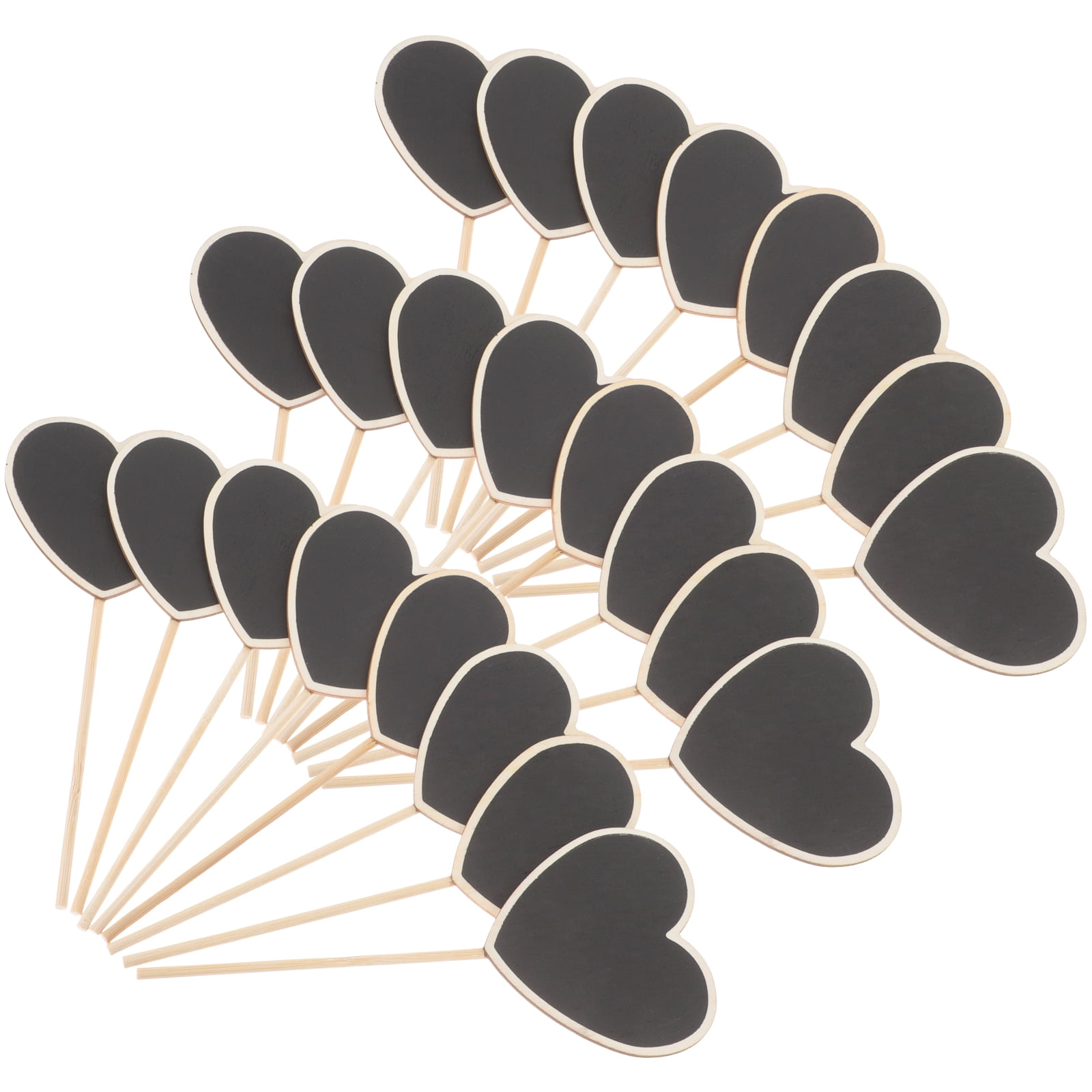 WASHWEPE Insertable Reusable Wooden Heart Plant Markers For Gardening ...