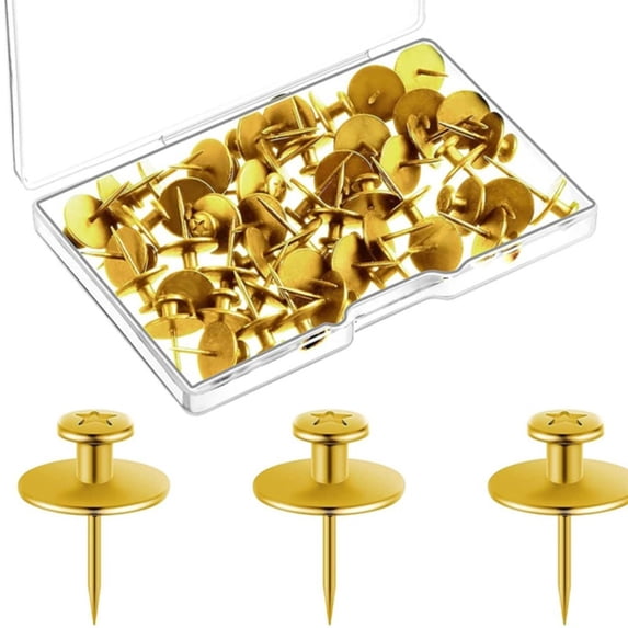 30Pcs I Shape Metal Push Pin Flat Head Pushpins for Display Picture ...