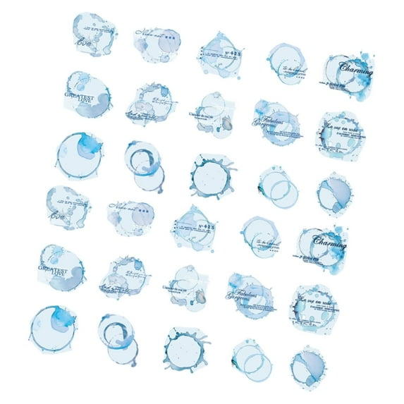 30Pcs Inks Stain Aesthetic Sticker for Scrapbooking Planner Water ...