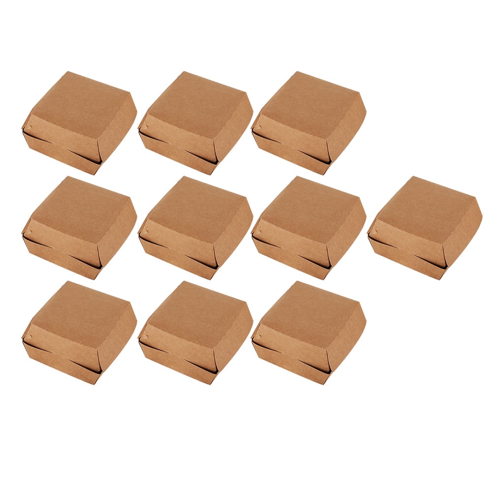 30Pcs Kraft Paper Fast-food Burger Packaging Boxes Picnic Food ...