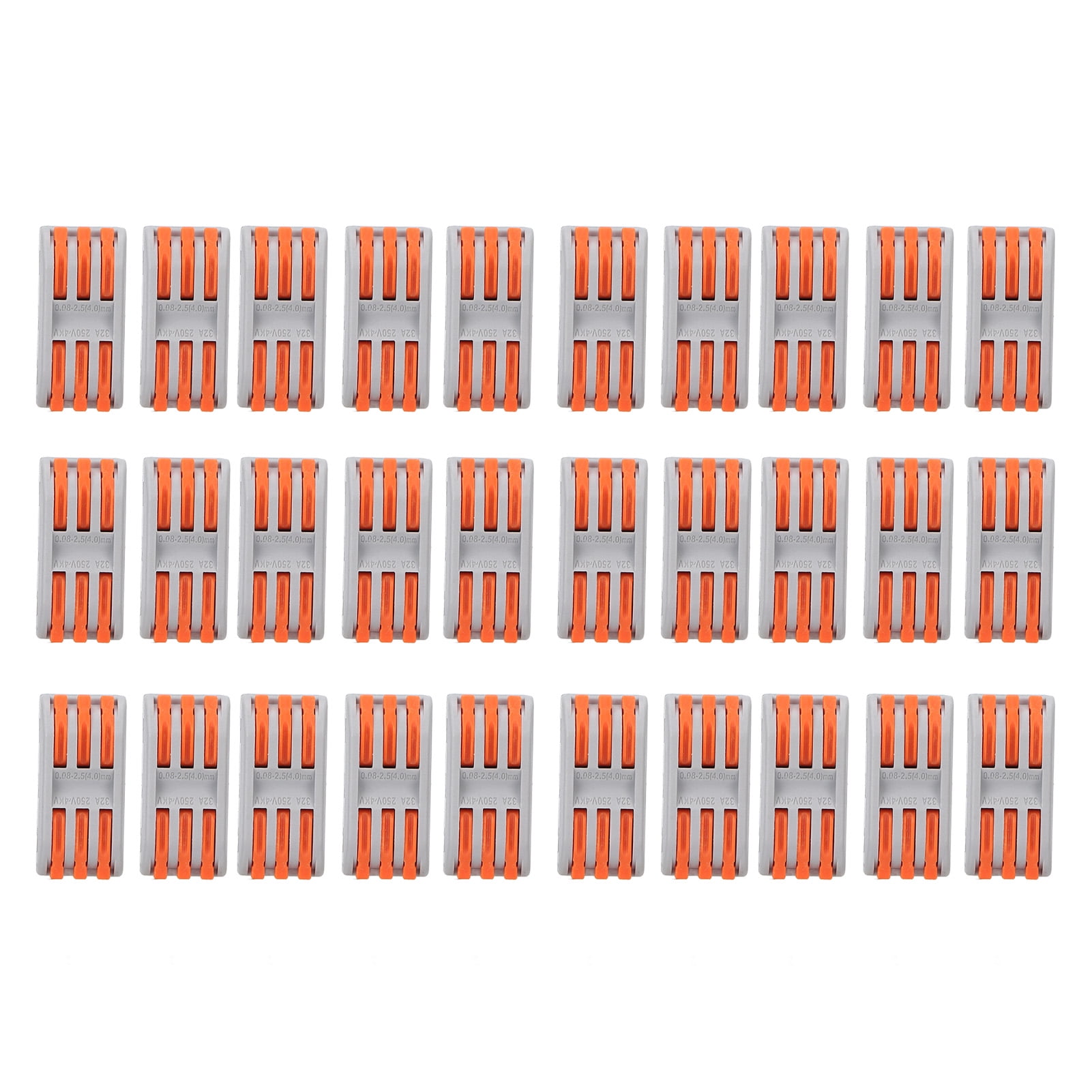 30Pcs Lever Wire Connector 3 Core Compact Splicing Wire Connectors for ...