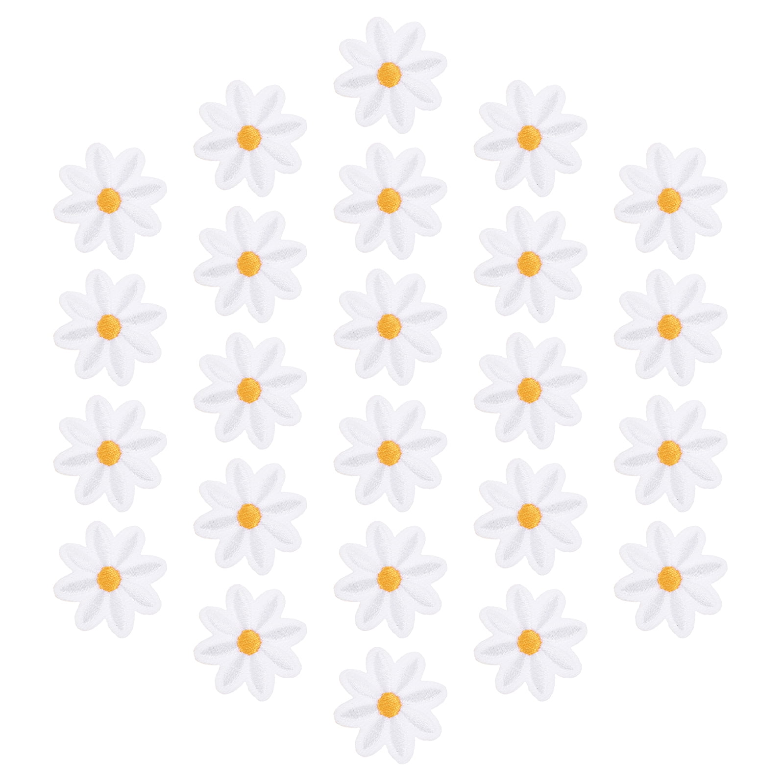 30Pcs Lovely Daisy Garment Patches Iron On Patches Daisy Flower Patches Embroidered Appliques ...