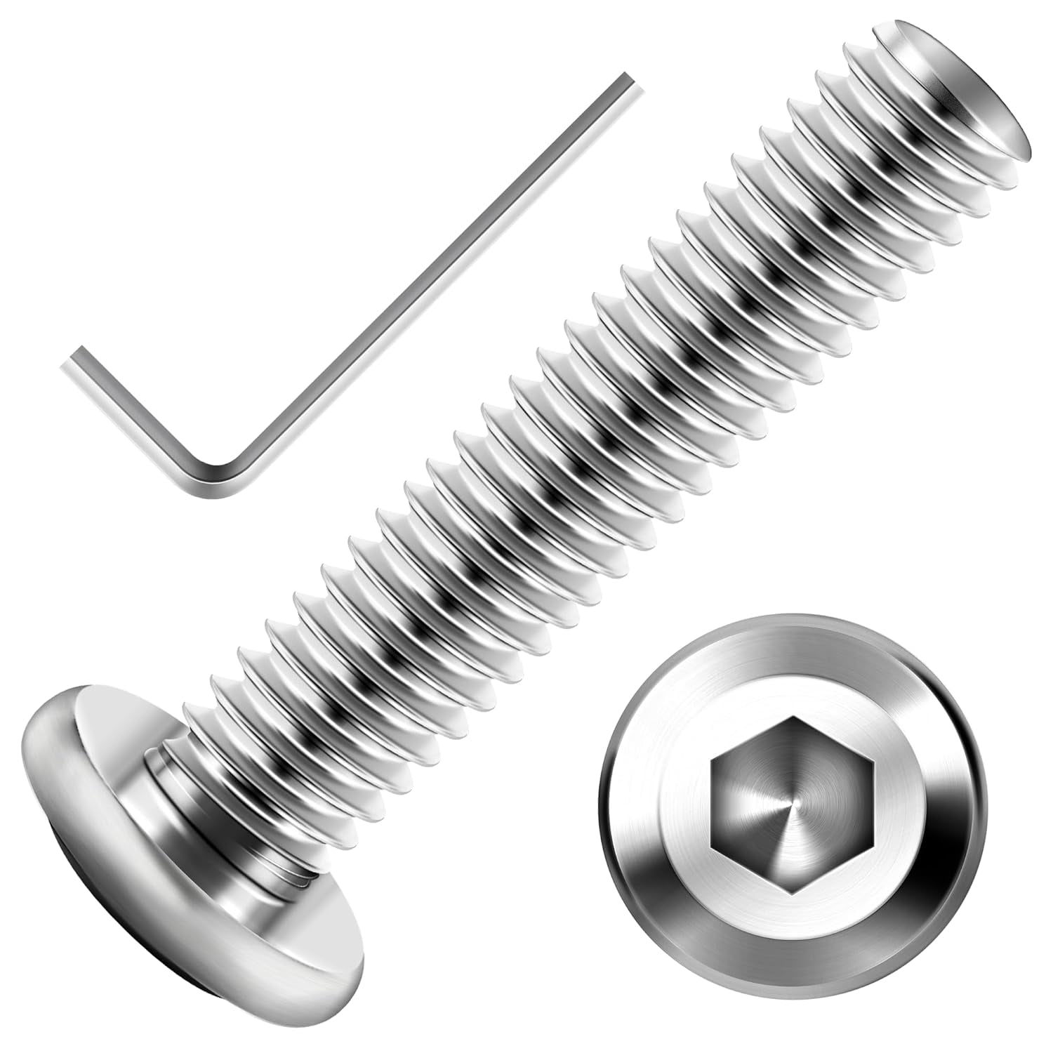 30Pcs M6 x 30mm M6 Screws, Flat Head M6x1.0 Bolt Hex Socket Cap Screws ...