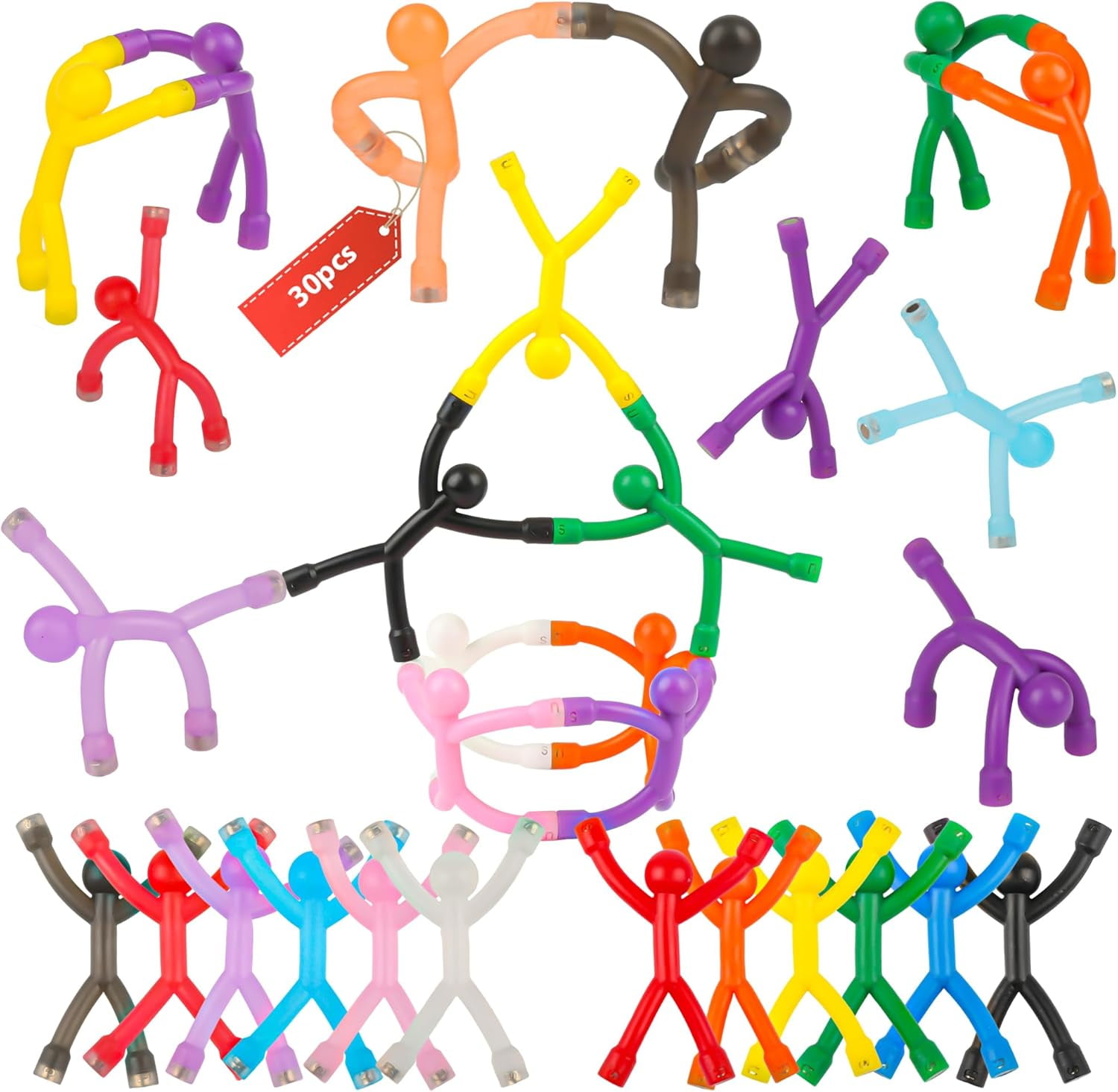 30Pcs Magnet Men, Refrigerator Magnetic Man, Fun Humanoid Magnet Fidget ...