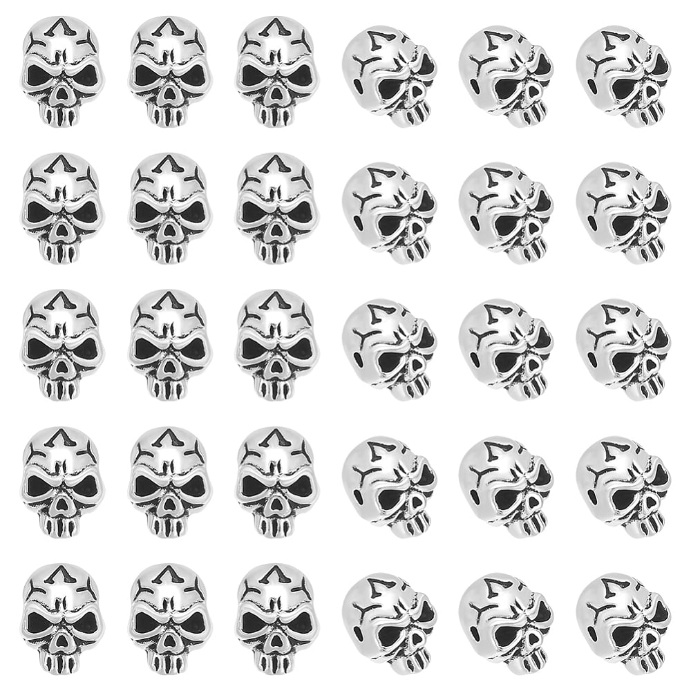 30Pcs Metal Beads Head Charms Tibetan Style Bead Loose Spacer Charm ...