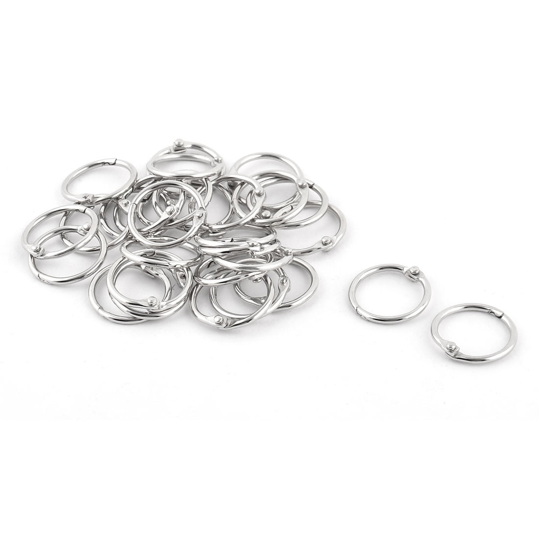 30Pcs Durable Metal Binder Rings, Silver Tone, Office Notebook Album ...
