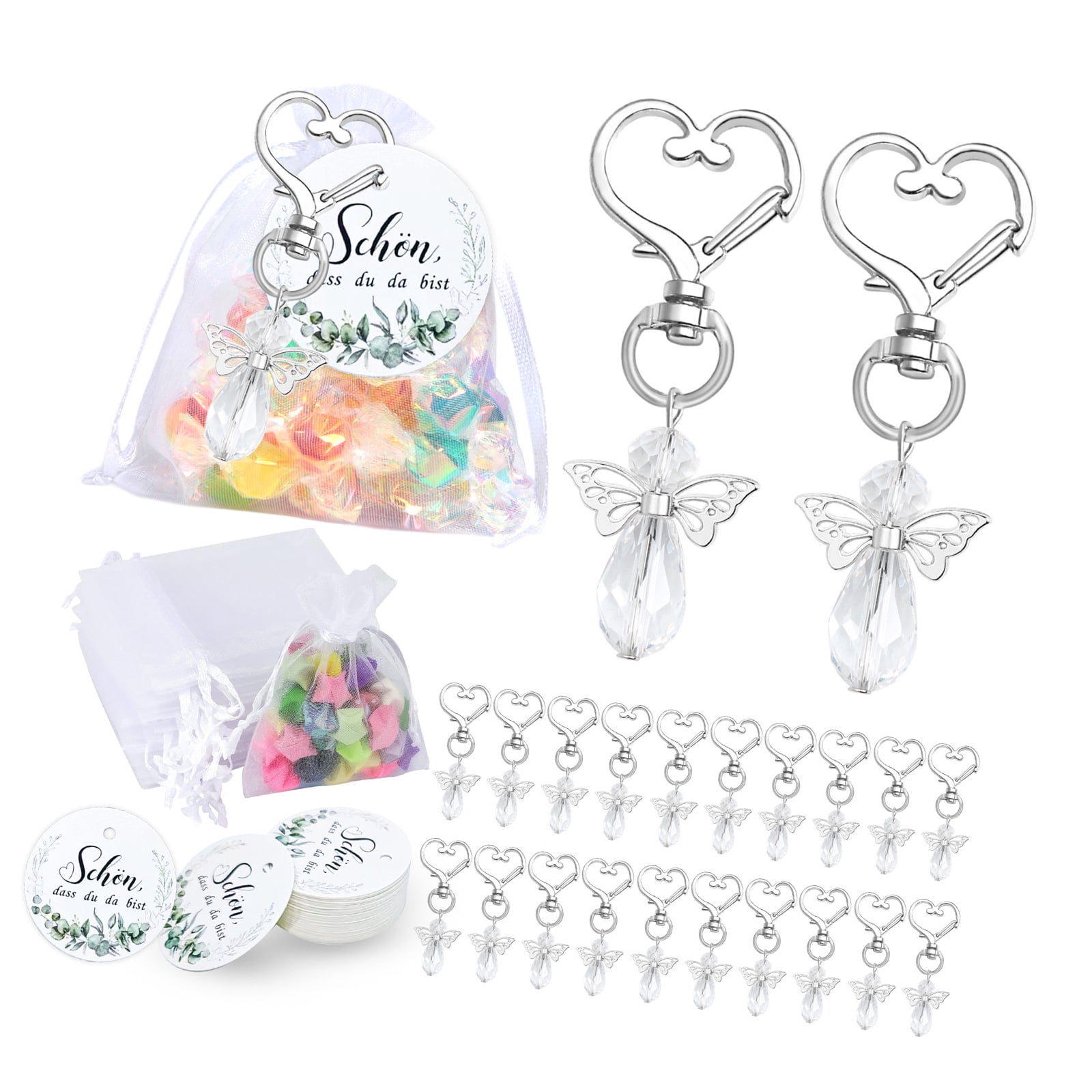 30Pcs Metal Wing Charm with Gauze and Tags for Wedding Shower - Walmart.com