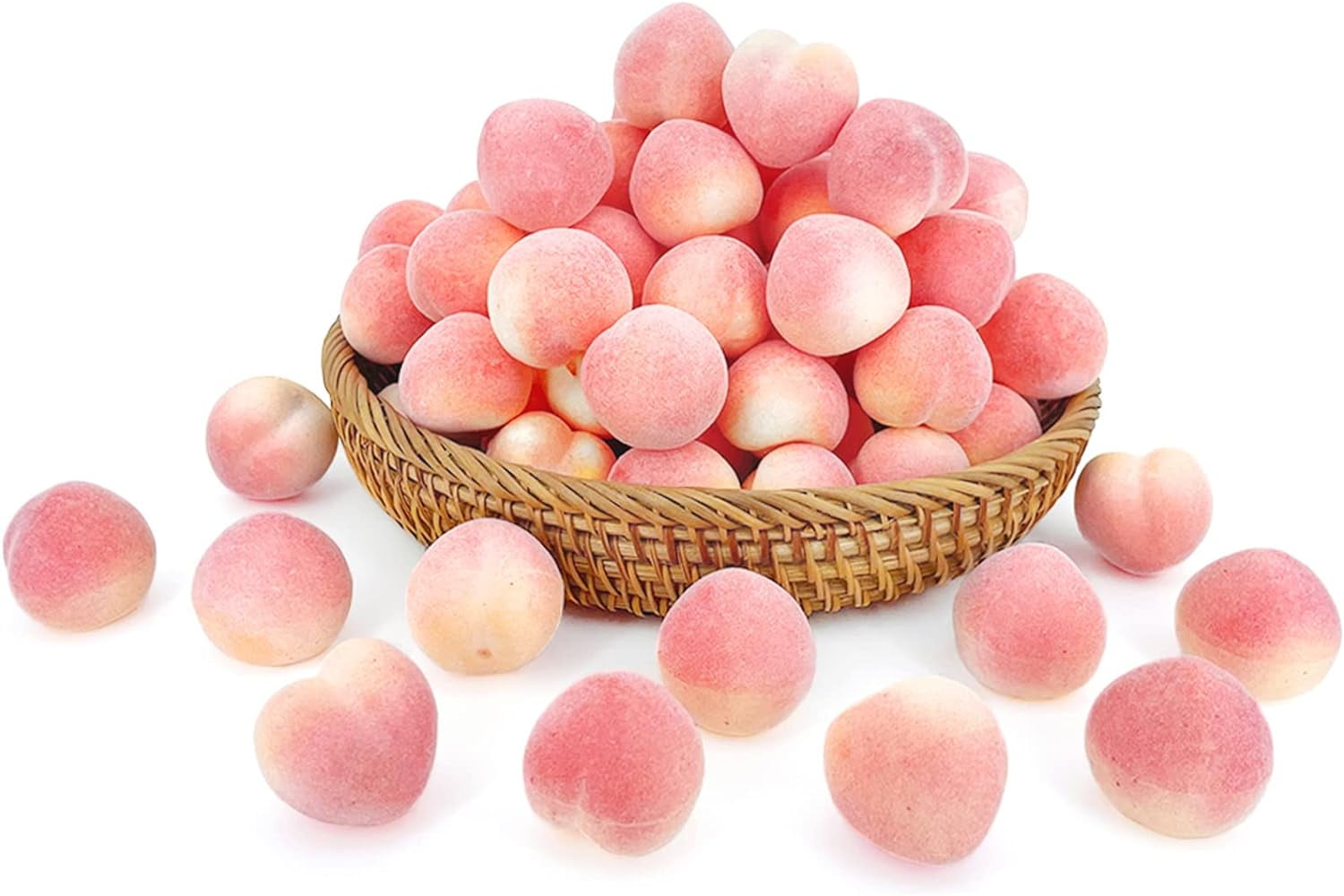 30Pcs Mini Artificial Peach, Fake Mini Peach Fruits Simulation Pink ...