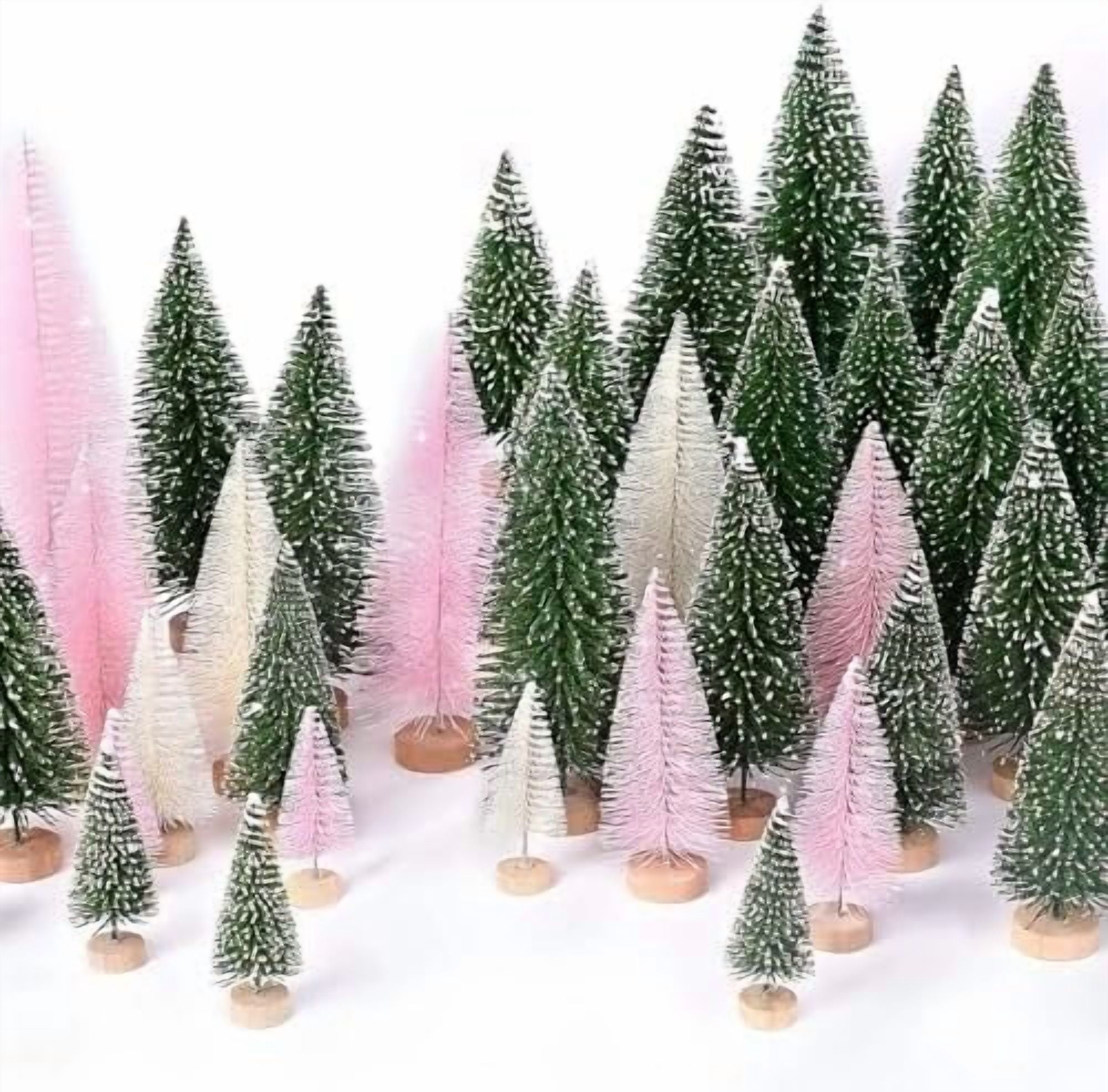 30Pcs Mini Christmas Trees Artificial Christmas Tree Bottle Brush Trees ...