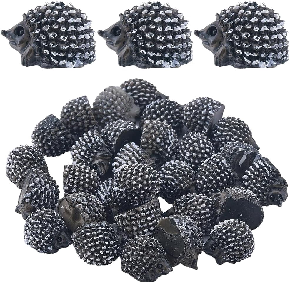 30Pcs Mini Hedgehog Figurines Bulk Garden Statues Resin Tiny Hedgehog ...