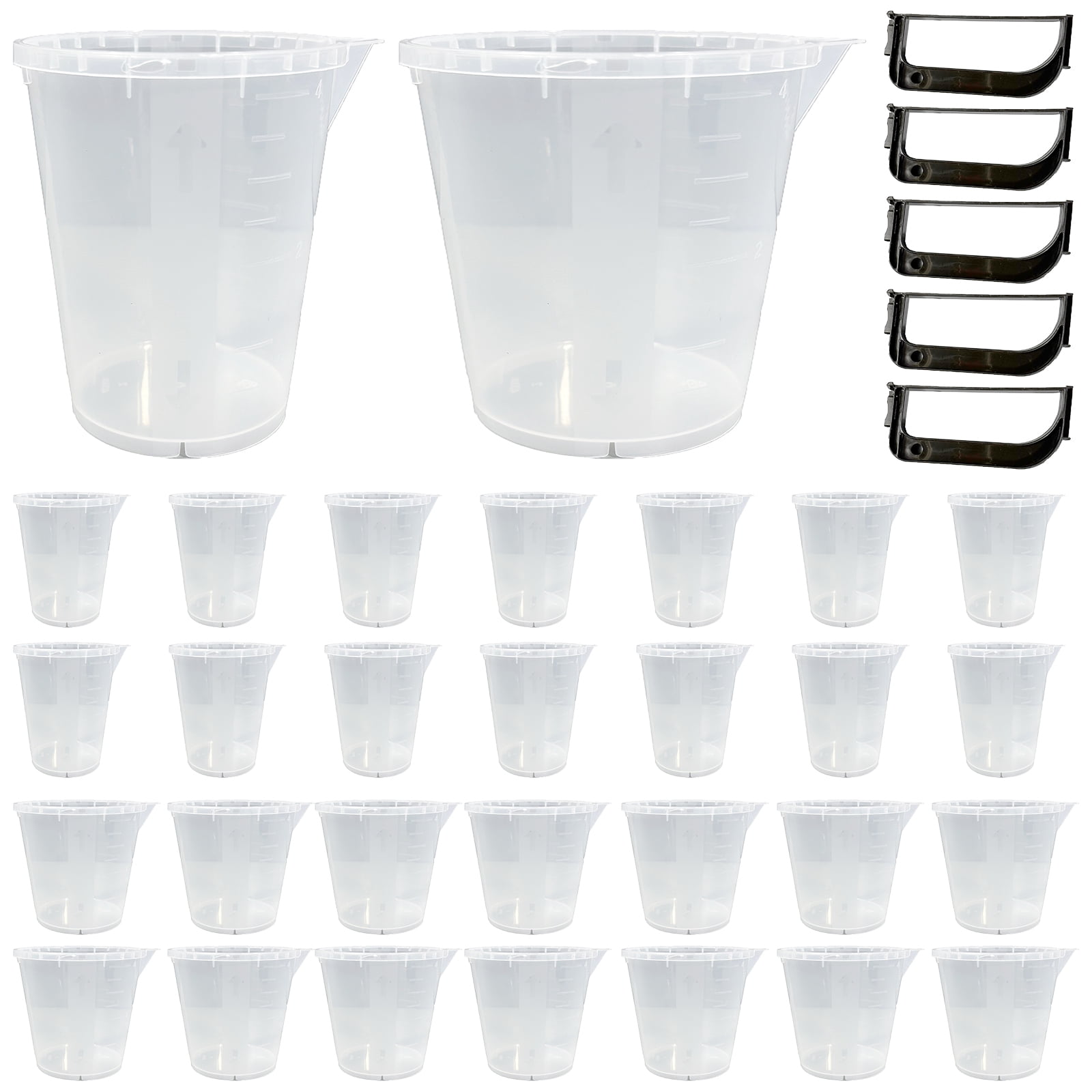 30Pcs Mixed Size 400cc & 600cc Plastic Measuring Bucket Set with 5 ...
