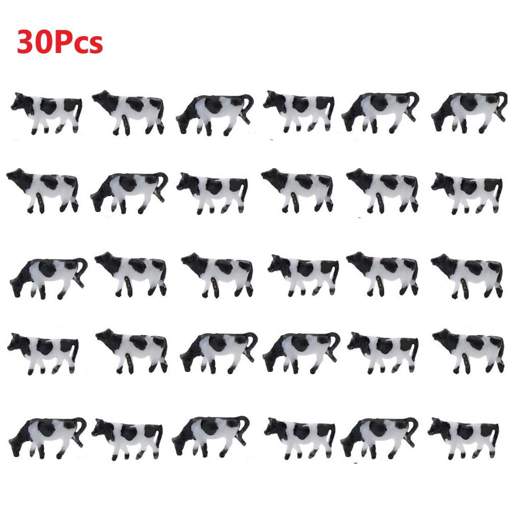 30pcs N Scale Cows Model 1:150 Model Railway Painted Farm Animals Model ...