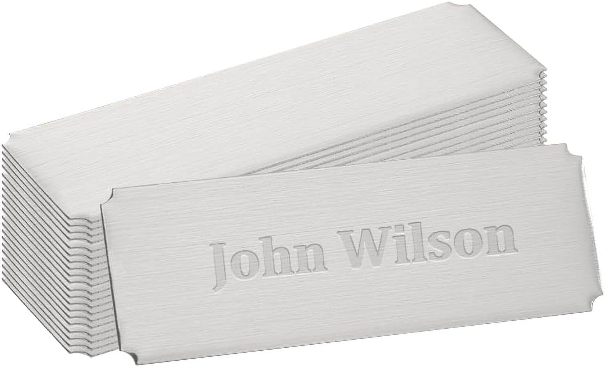 30Pcs Name Plates Laser Engraved 76mm Long Self-Adhesion Stainless ...