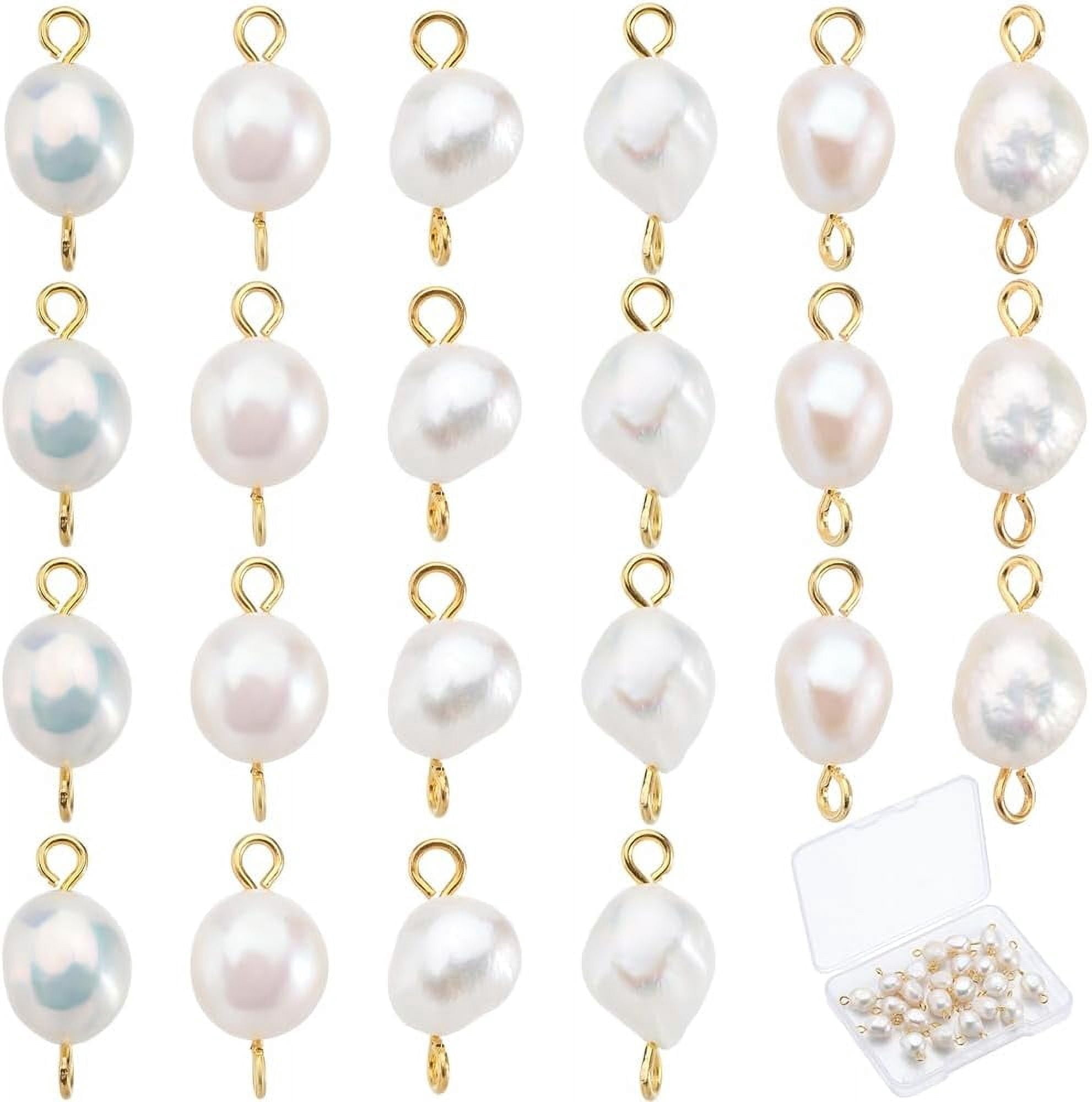 30Pcs Natural Cultured Freshwater Pearl Connector Charms Potato Links ...
