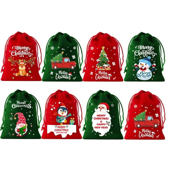 30Pcs New Christmas Velvet Bags Gift Bags Apple Bags Christmas Candy ...