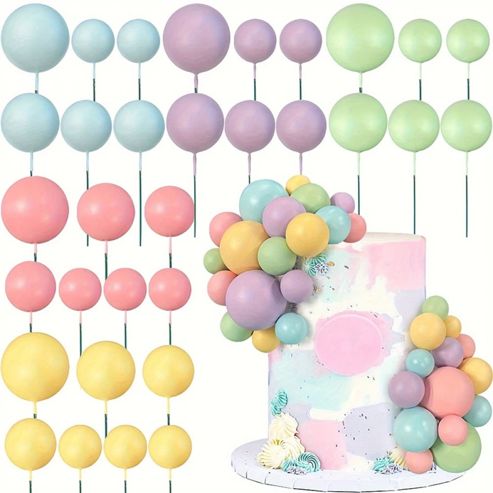 30Pcs/Pack 4cm Plastic Colorful Cake Topper Picks Cake Topper Sticks ...