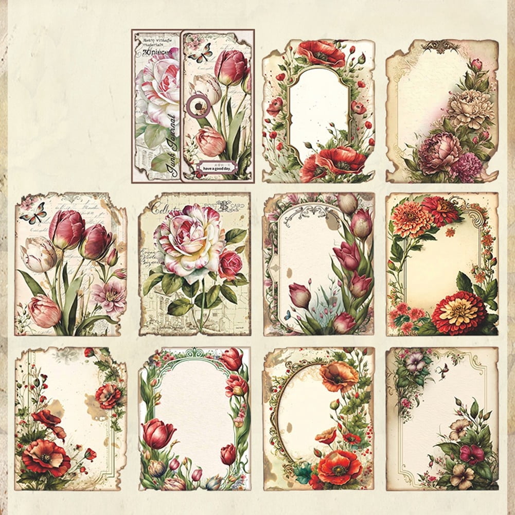 30Pcs/Pack Vintage Materials Paper Diy Scrapbooking Journal Craft Paper ...