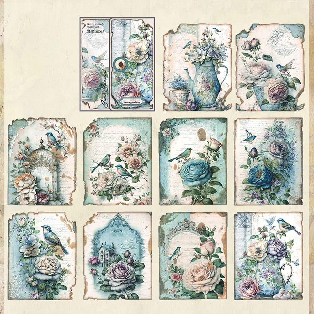 30pcs/pack Vintage Materials Paper DIY Scrapbooking Journal Craft Paper ...