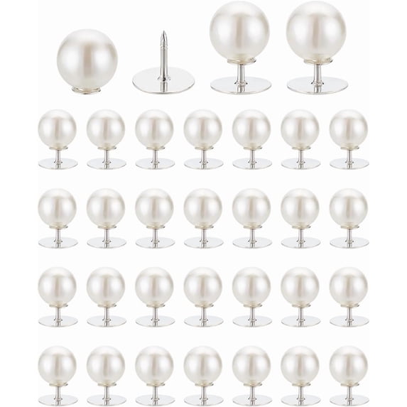 30Pcs Pearl Buttons Plastic Cap Nail Button No Sew Buttons Pearl Brooch ...