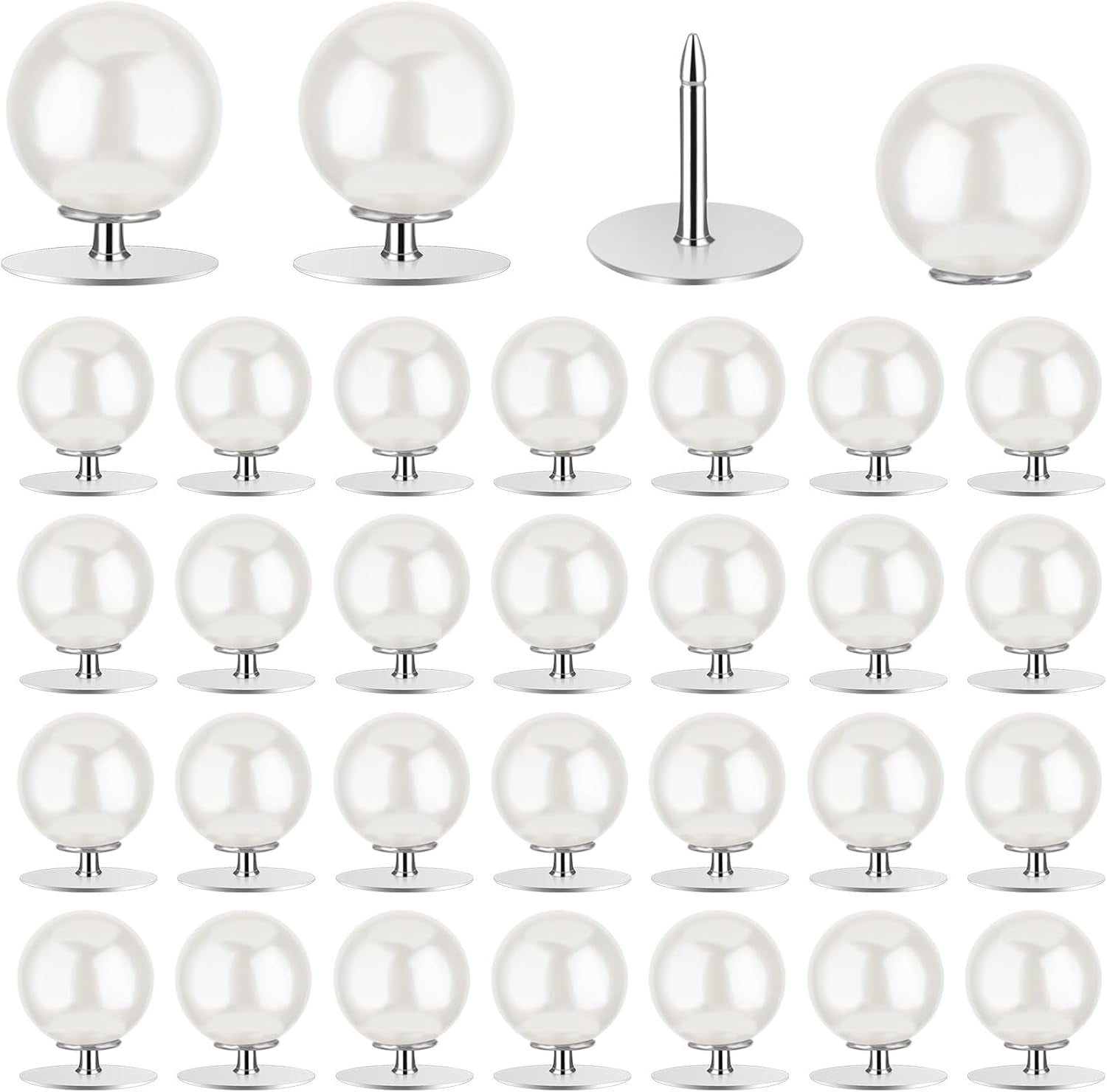 30Pcs Pearl Buttons No Sew Pearl Pins for Women Pearl Brooch Pins ...