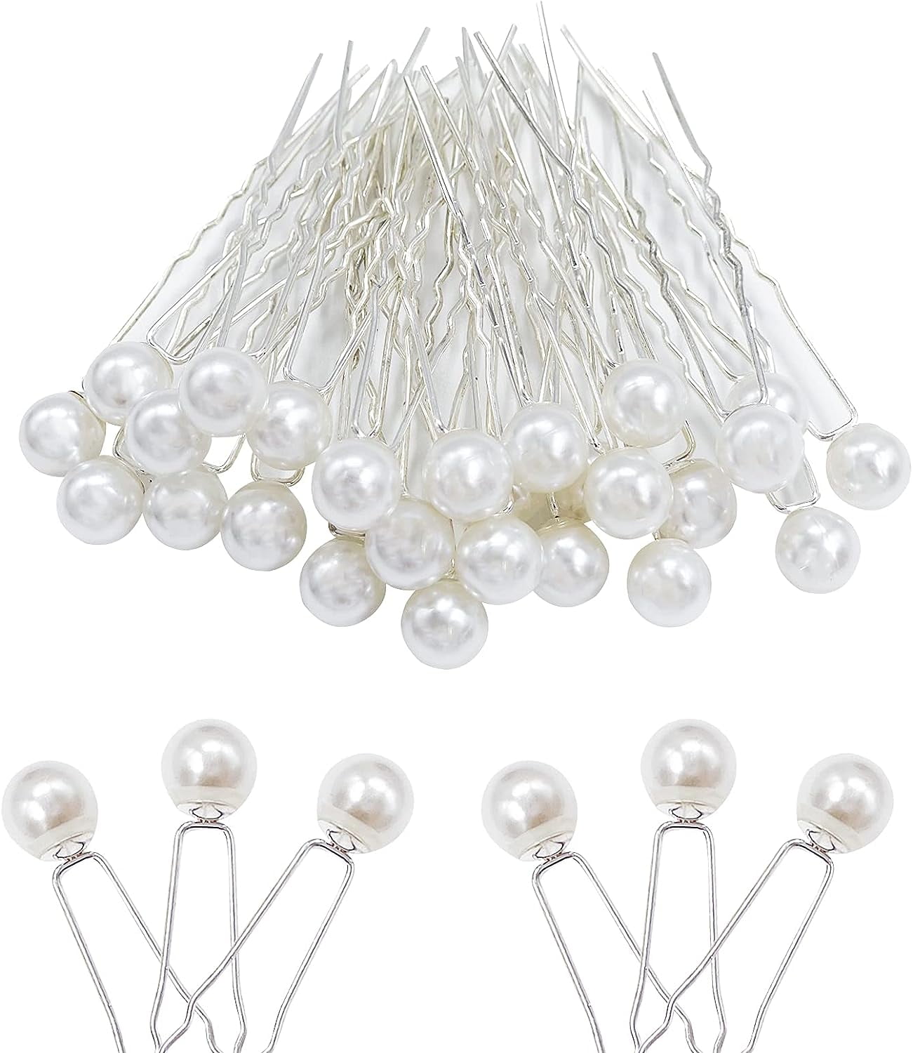 30Pcs Pearl Hair Pins, Pearls Clips for Wedding Bridal U Shaped Hair ...