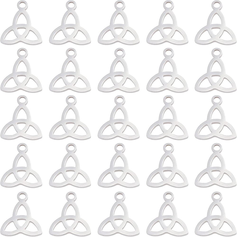 30Pcs Pendant Triquetra Pendant Trinity Necklace Charms 304 Stainless ...