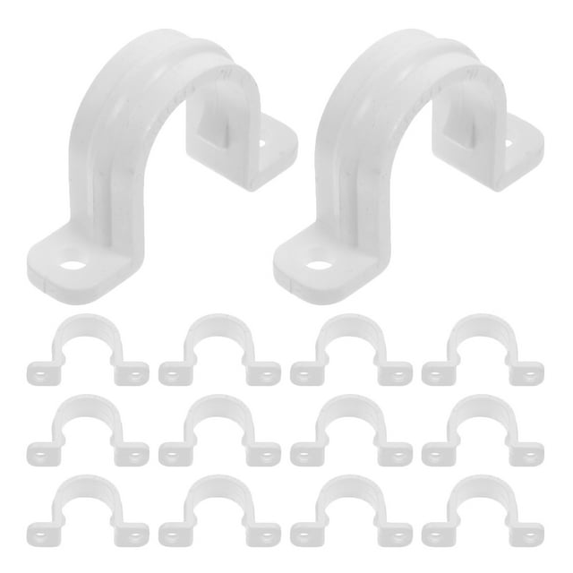 30 Pieces White PVC Tubing Clamps U Shape Pipe Brackets for Hanging Use ...