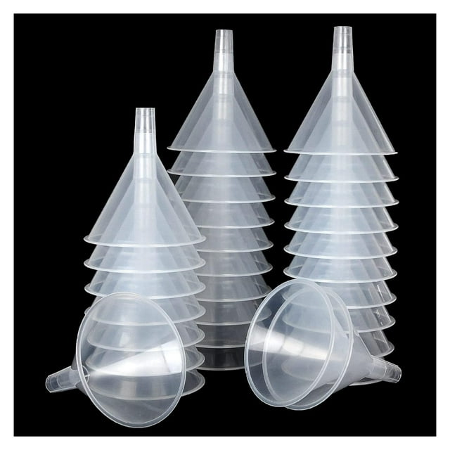 30Pcs Plastic Funnels Set, 4.8 Inch Wide Mouth Clear Plastic Funnels ...