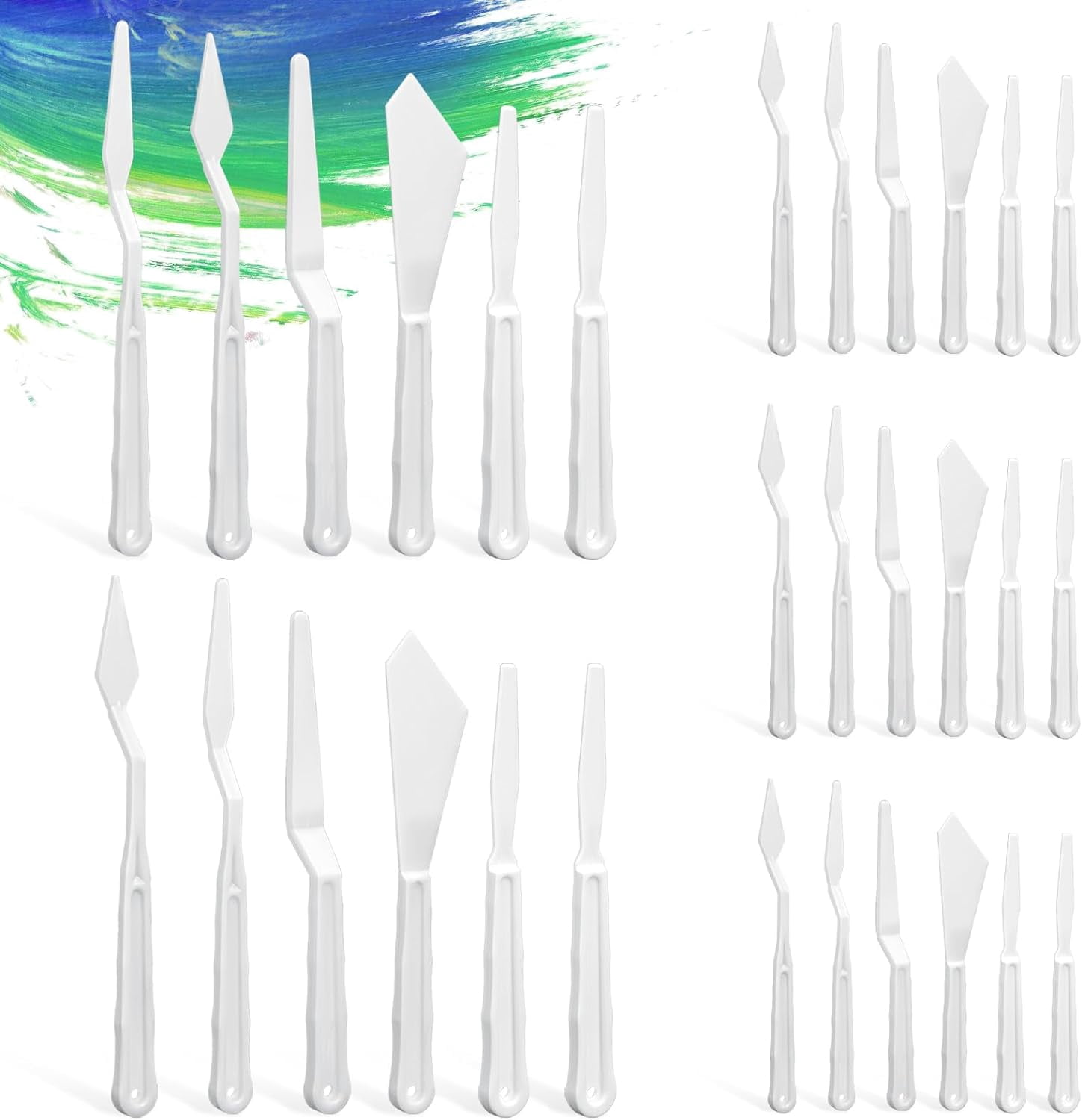 30Pcs Plastic Spatula Palette Knives, Palette Knife Set Thin and ...
