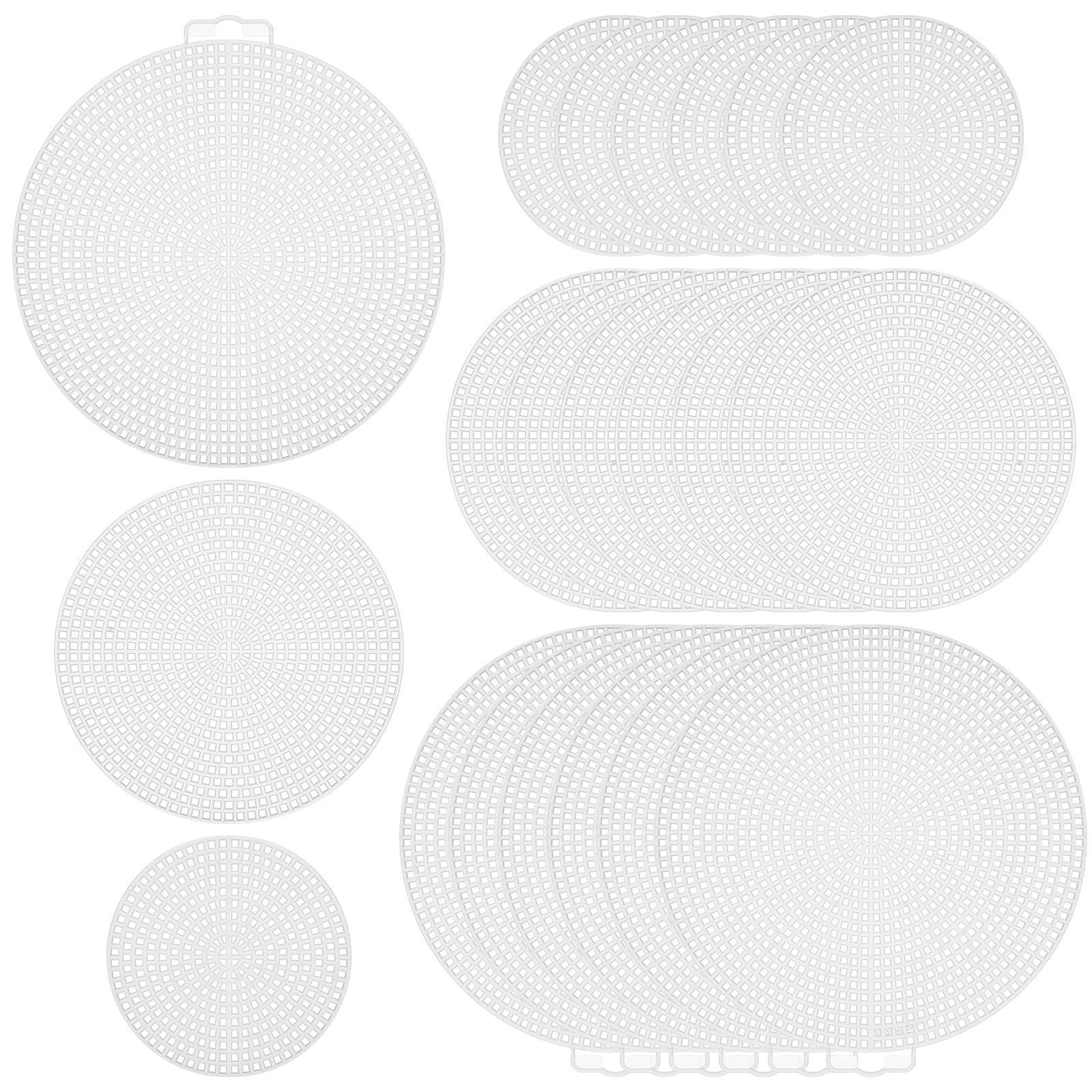 KALLORY 30Pcs Transparent Plastic Cross Stitch Mesh Rounds for Craft ...
