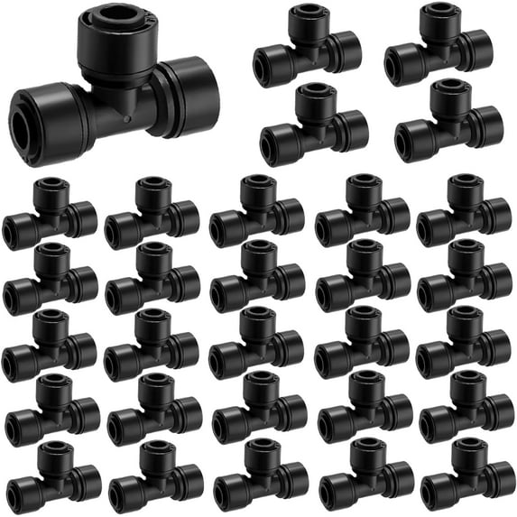 PLUMYHG-30Pcs Quick Connect 1/4 "Drip Tee,New Tee Fitting for 1/4 Inch ...