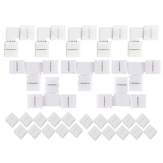 30Pcs RGB LED Light Strip Solderless Adapter for T/L Shape Connector ...