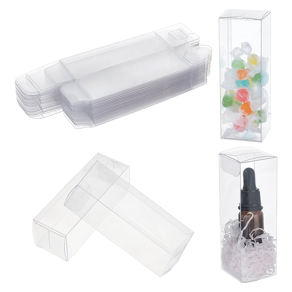 30Pcs Rectangle Transparent Plastic PVC Box Gift Packaging Waterproof ...