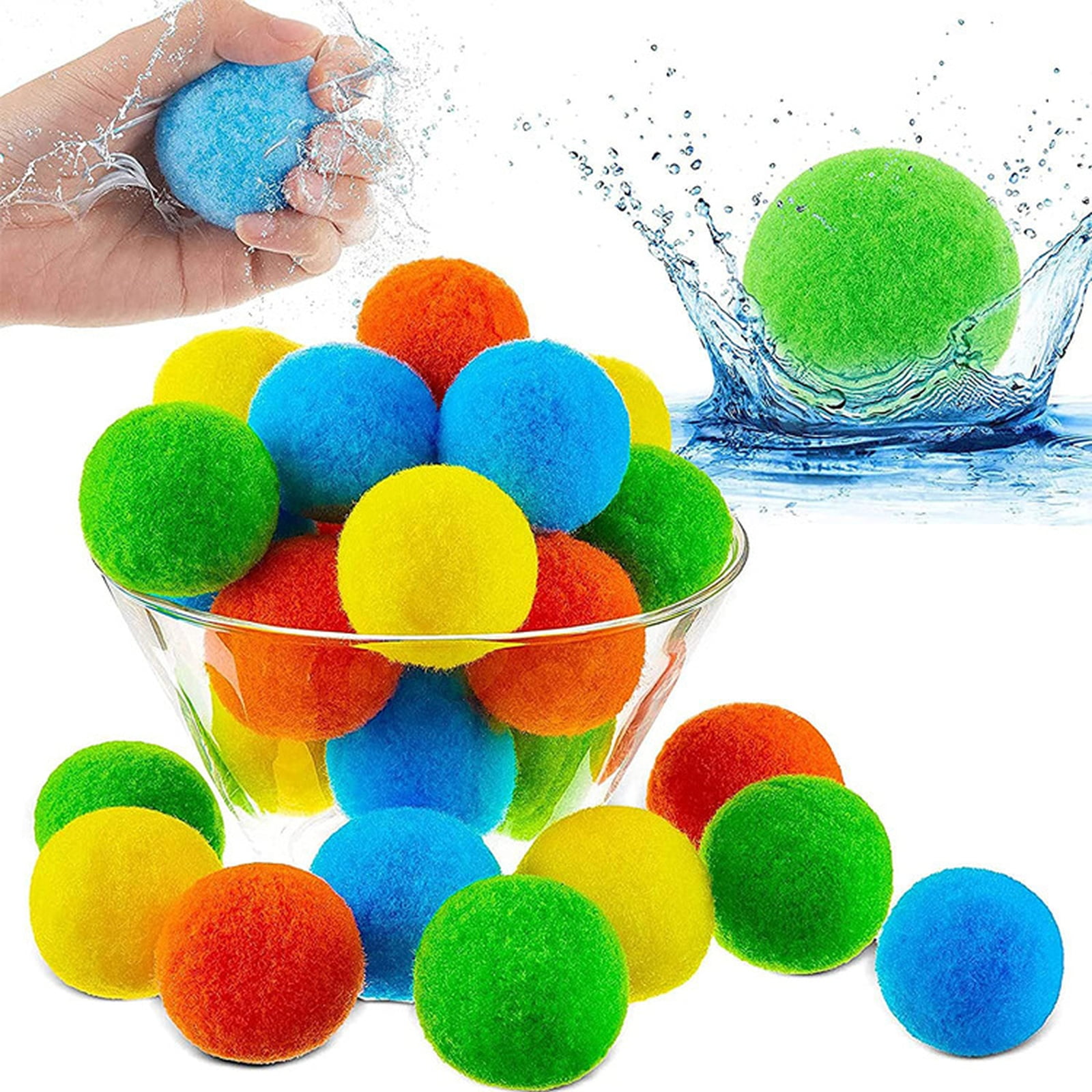 30Pcs Reusable Sponge Water Balls for Swimming Pool Summer Water Bomb ...