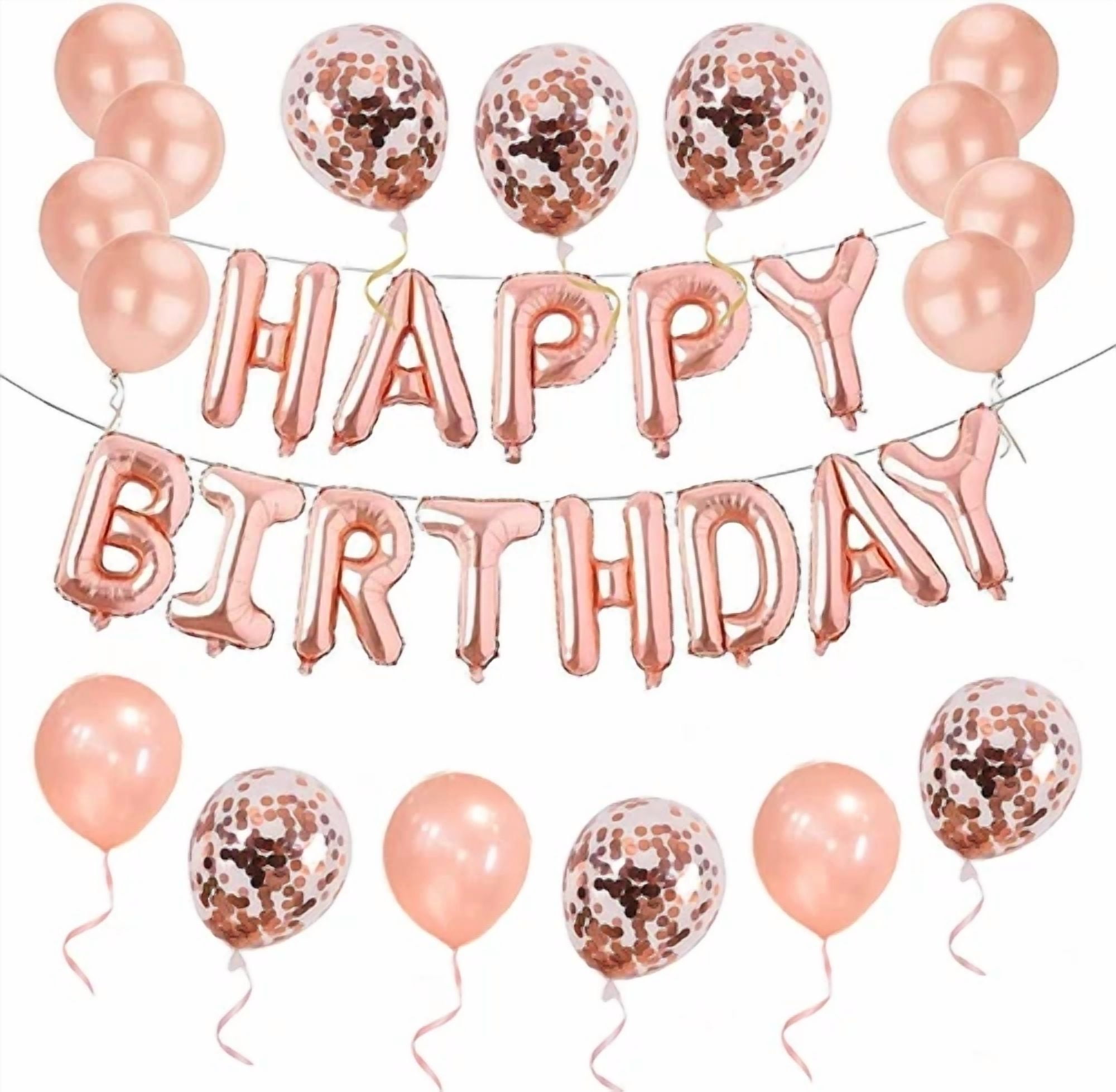 30Pcs Rose Gold Party Supplier Birthday Decoration Balloons And ...
